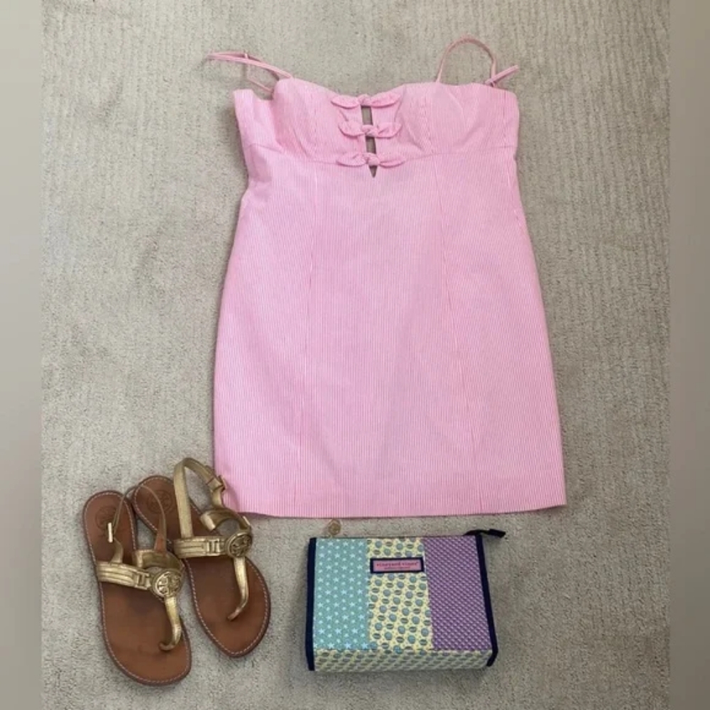 Lilly Pulitzer Petra Seersucker Pink & White Striped … - Gem